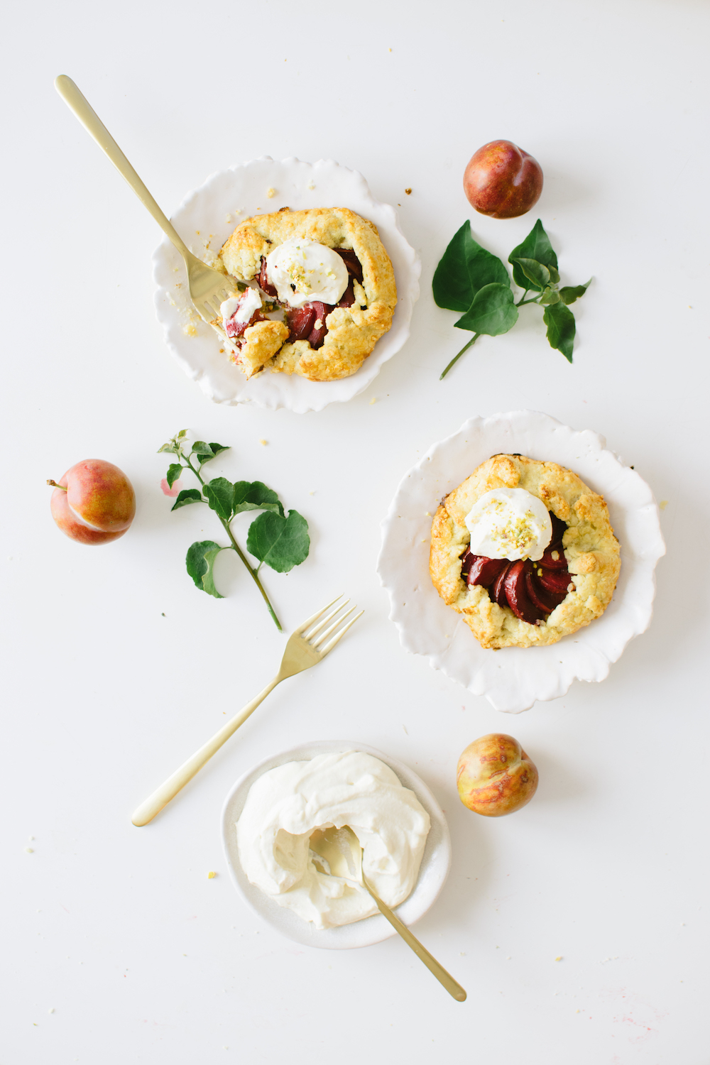 MINI PLUM & PISTACHIO CORNMEAL CROSTATA WITH LEMON VERBENA WHIPPED ...