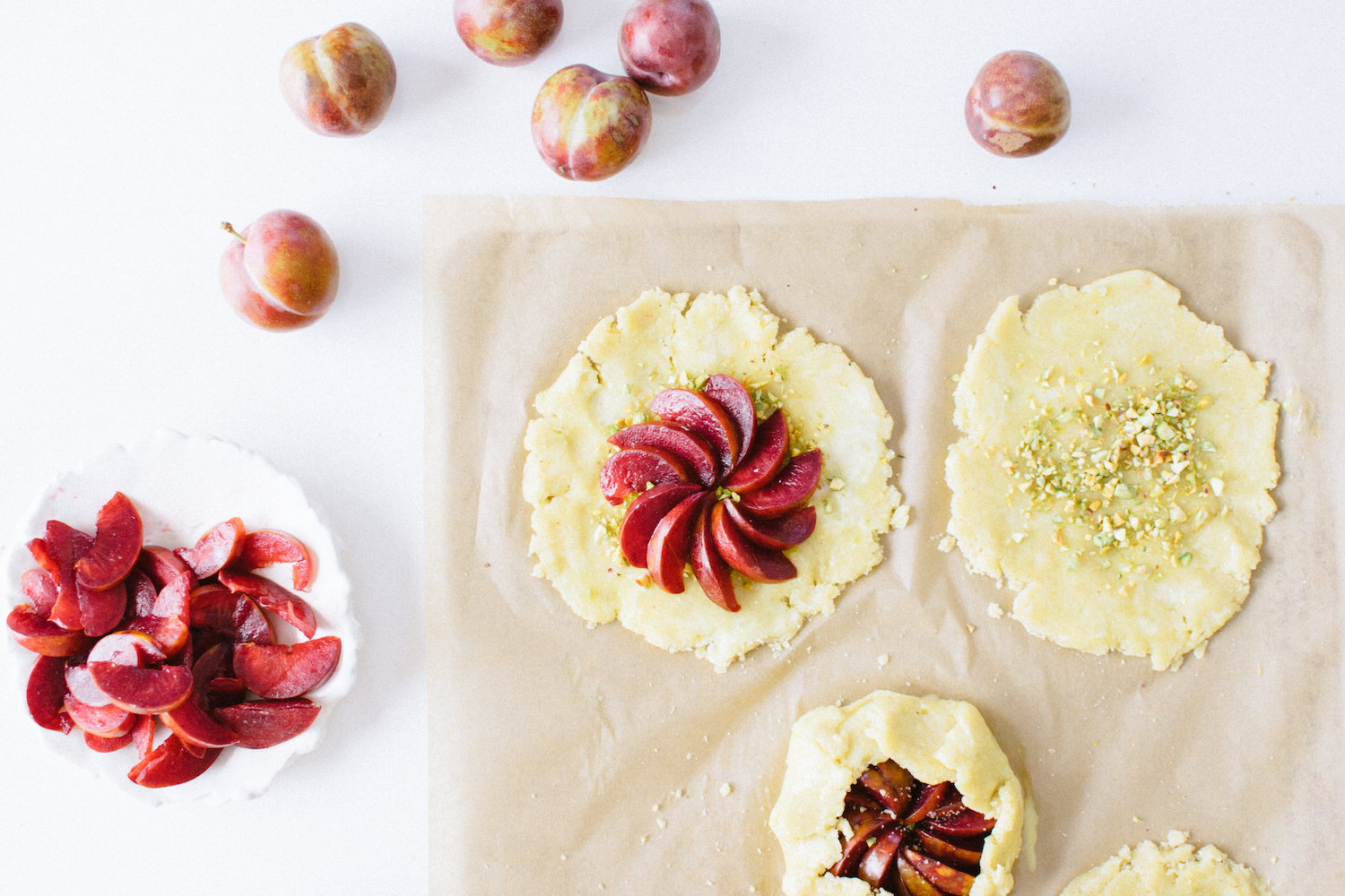MINI PLUM & PISTACHIO CORNMEAL CROSTATA WITH LEMON VERBENA WHIPPED ...
