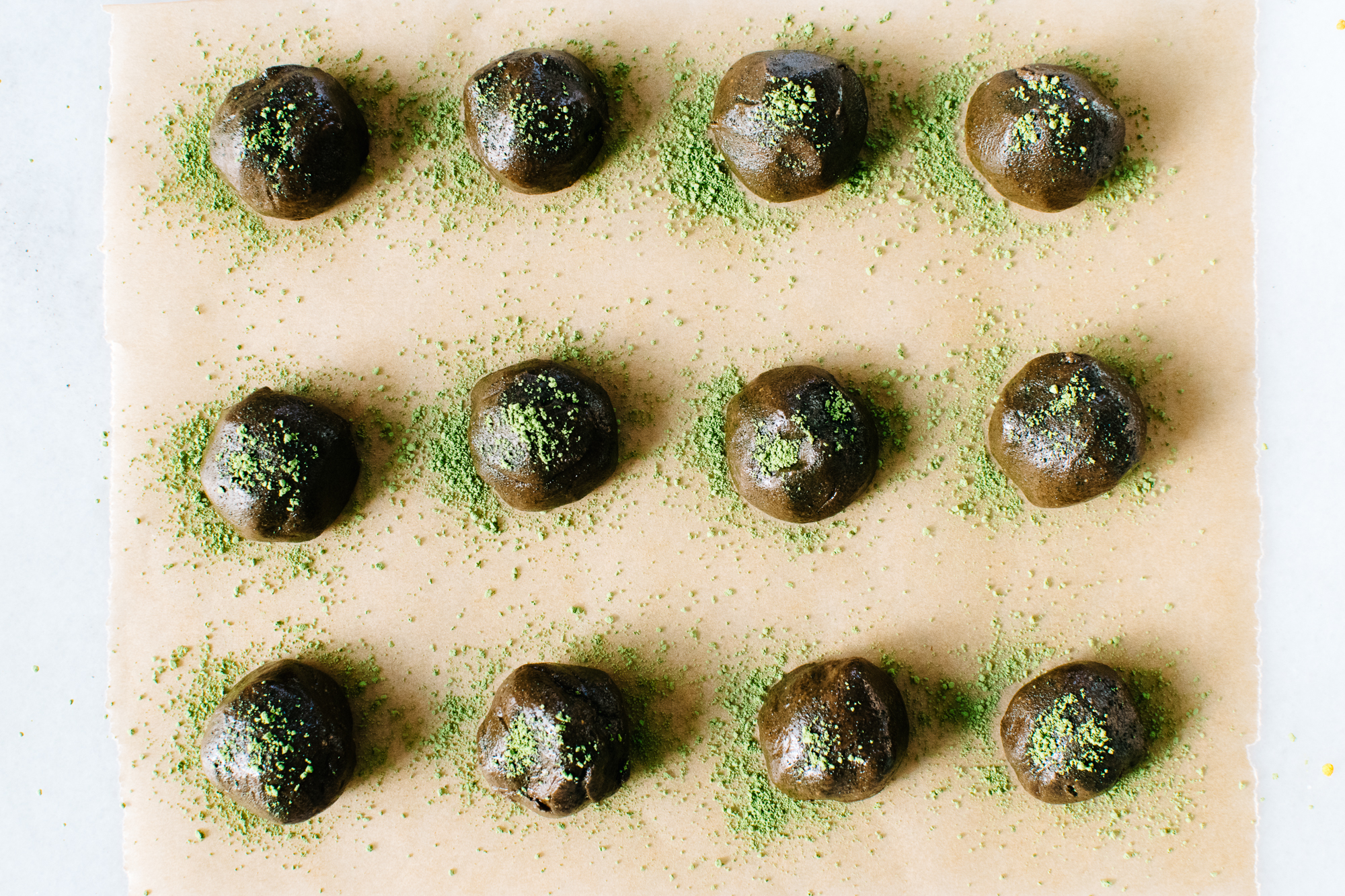 SUPER GREEN MATCHA CACAO TRUFFLES. | Kale & Caramel