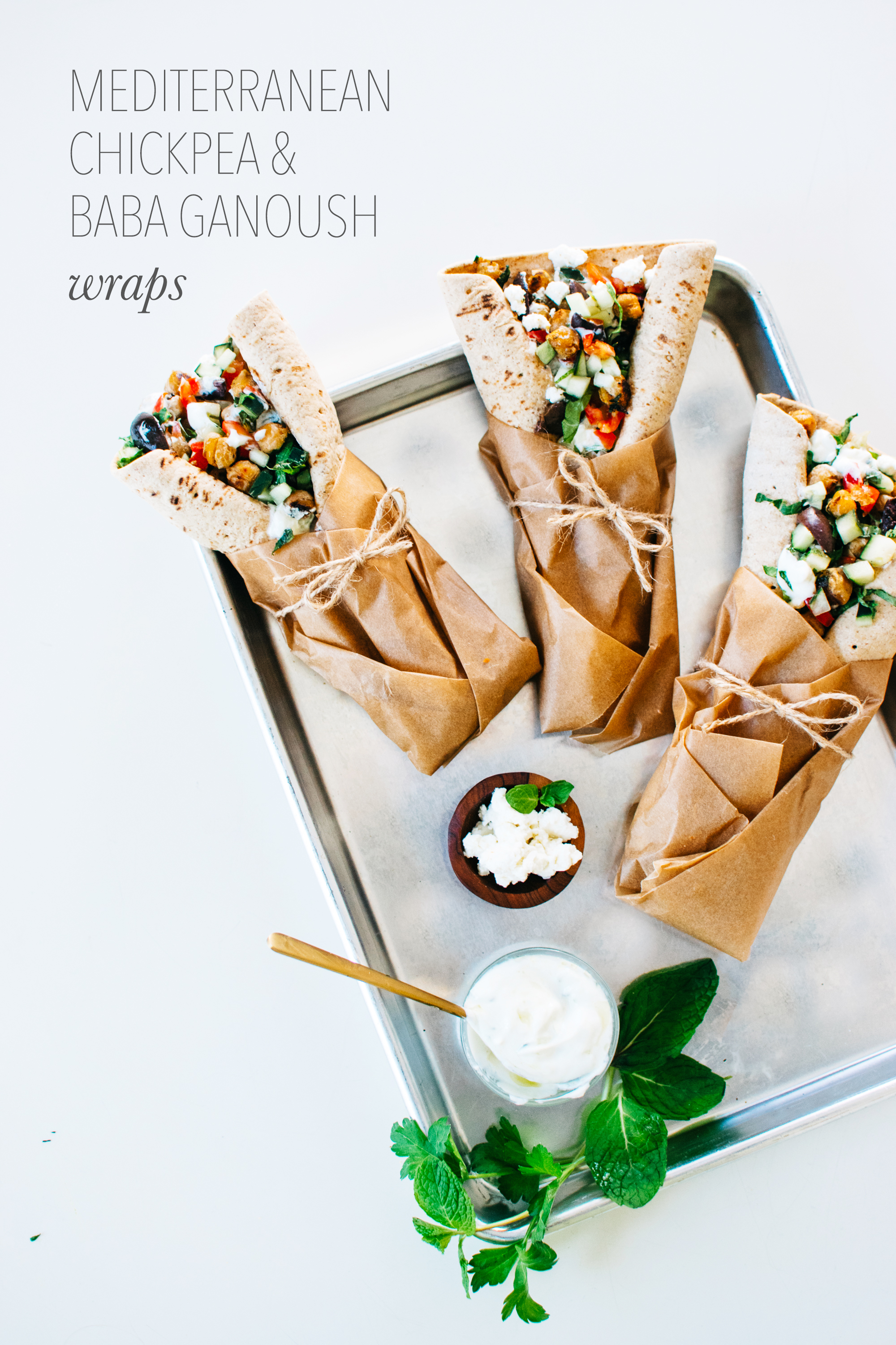 MEDITERRANEAN CHICKPEA & BABA GANOUSH WRAPS. | Kale & Caramel