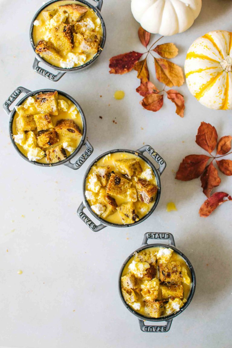 SWEET PUMPKIN GOAT CHEESE STRATA. | Kale & Caramel